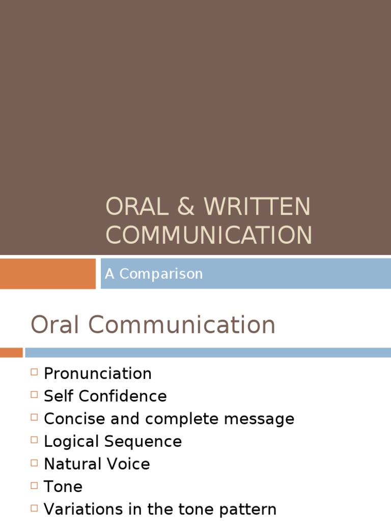 Oral & Written Communication | PDF