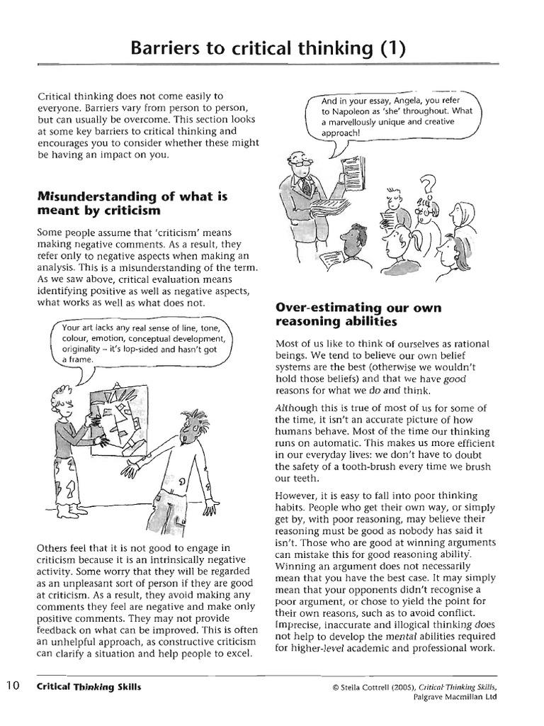 Overcoming Barriers to Critical Thinking | PDF | Critical Thinking | Reason