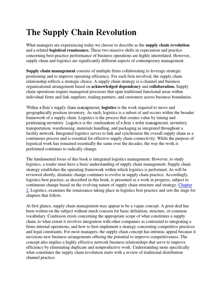 The Supply Chain Revolution | PDF | Logistics | Supply Chain