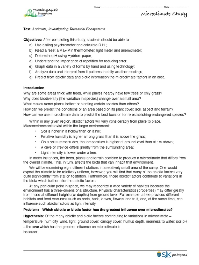 Microclimate Study - Update2013 | PDF | Relative Humidity | Soil