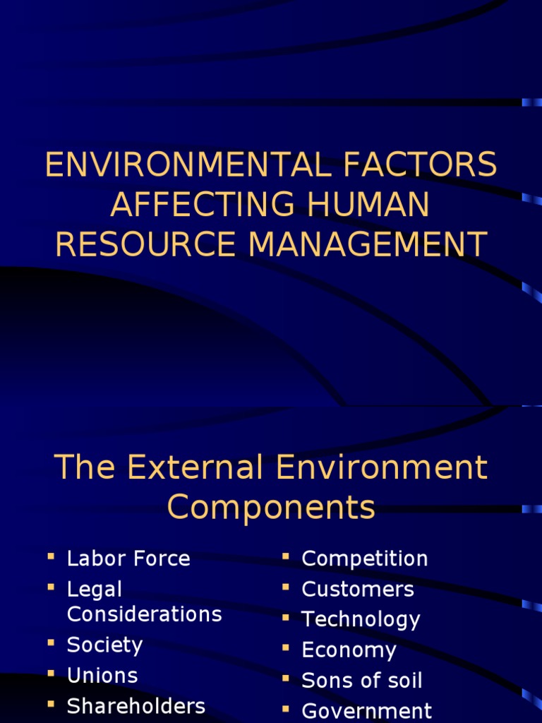 Environmental Factors Affecting HR | PDF