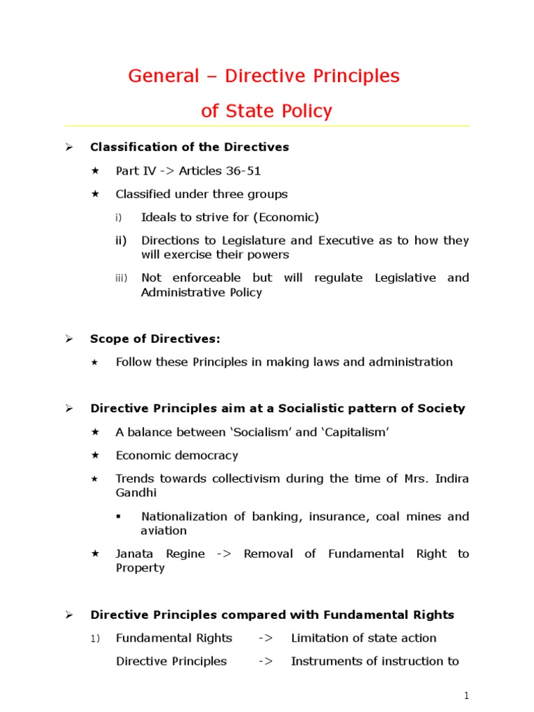 Overview of Directive Principles in India | PDF | Justice | Crime ...
