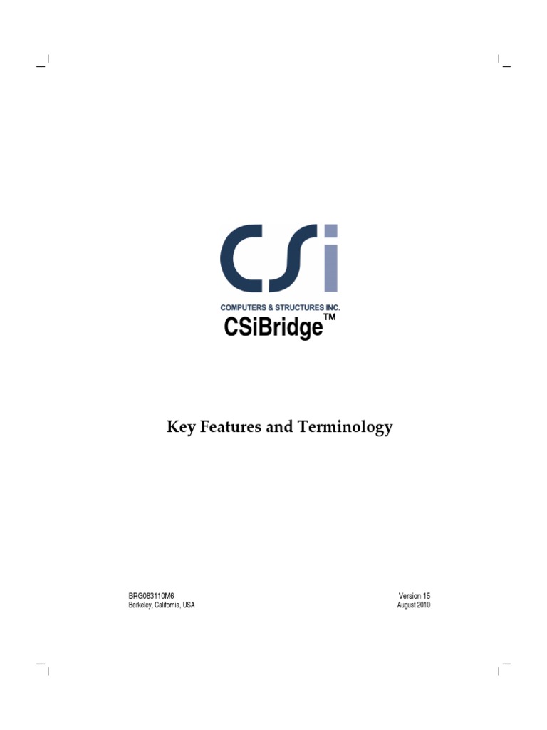 Csi Bridge Key Features and Terminology | PDF | Lane | Structural Load