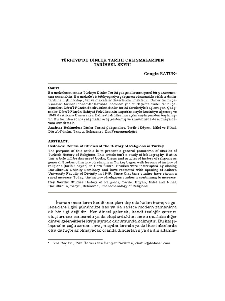 Turkiyede Dinler Tarihi | PDF