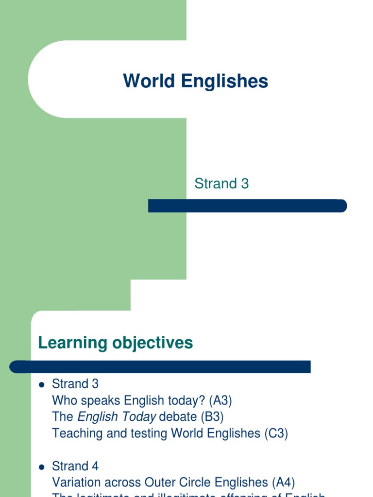 Understanding World Englishes | PDF | English As A Second Or Foreign ...