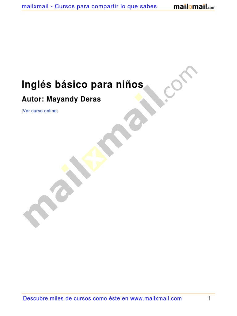 Ingles Basico para Niños | PDF | Idioma en Inglés | Verbo