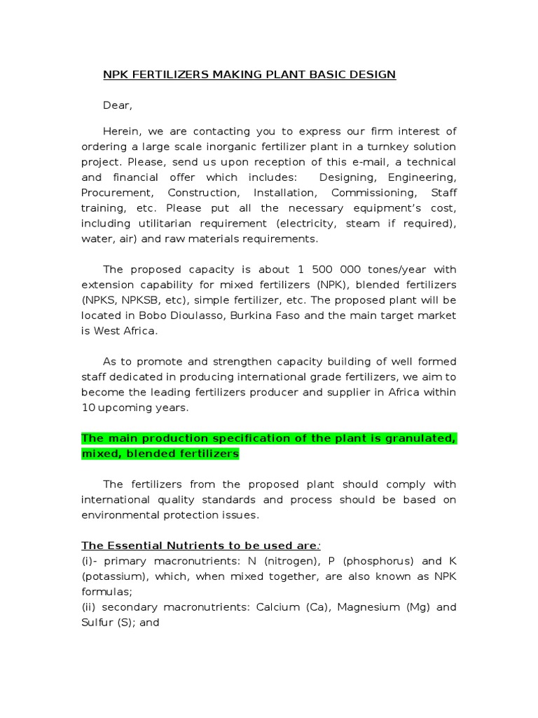 NPK Plant Basic Design | PDF | Fertilizer | Nutrients