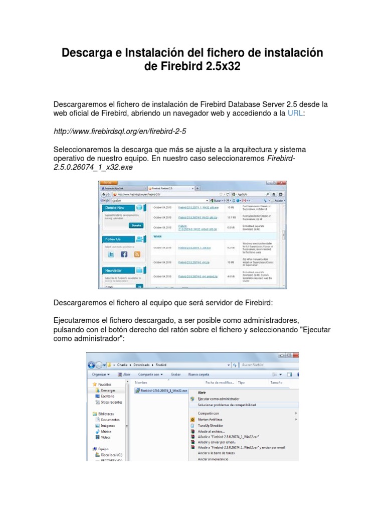 Descarga e Instalación Del Fichero de Instalación de Firebird 2 | PDF | Archivo de computadora ...