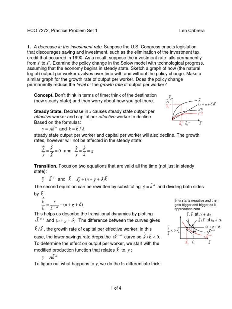 Growth Hw1 Pdf Production Function Economic Growth