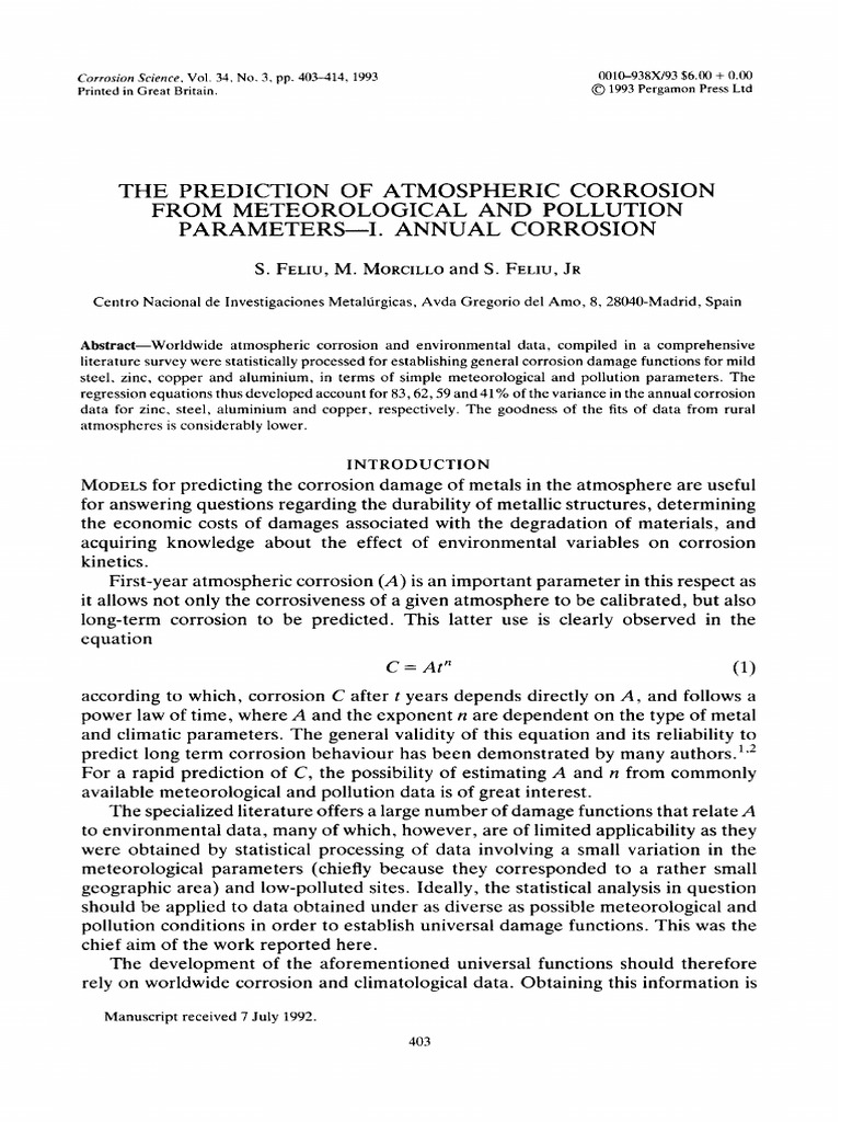 Corrosion Prediction Pdf Regression Analysis Statistics