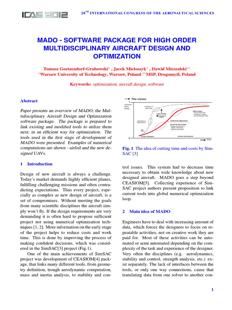MADO - Software Package For High Order Multidisciplinary Aircraft Design and Optimization | PDF ...