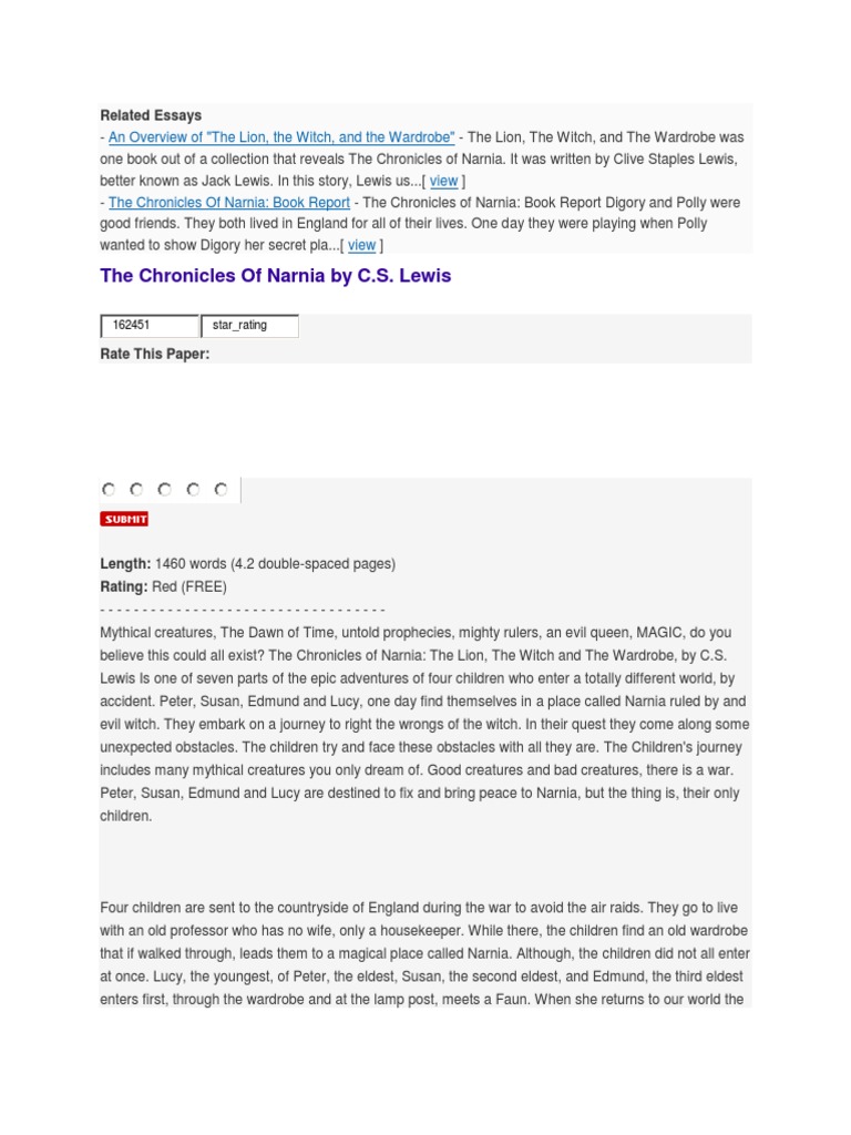 The Chronicles of Narnia: An Analysis of C.S. Lewis's Classic Series ...