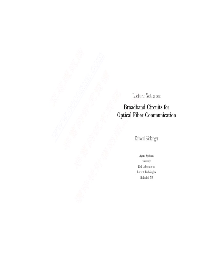 Broadband Circuits For Optical Fiber Communication | PDF | Modulation ...