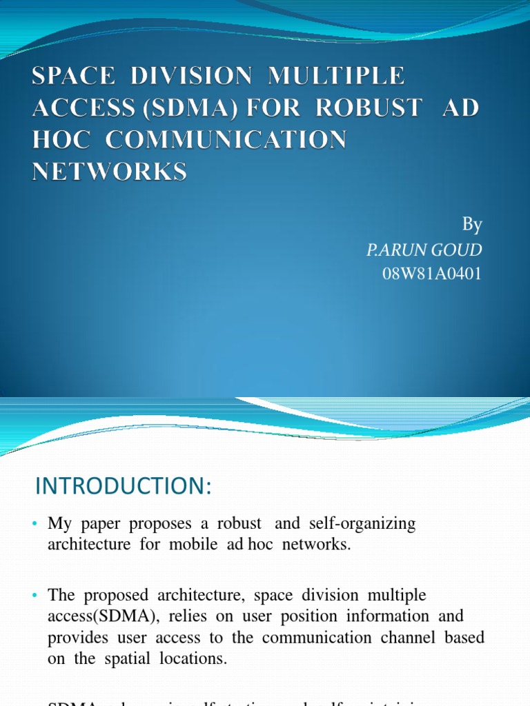 Space Division Multiple Access Sdma For Pdf Wireless Lan Wireless Ad Hoc Network 5465