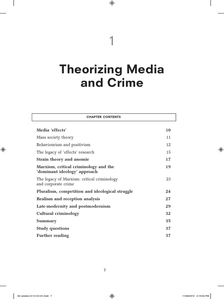 Media, Crime, and Pluralist Theories | PDF | Criminology | Deviance ...
