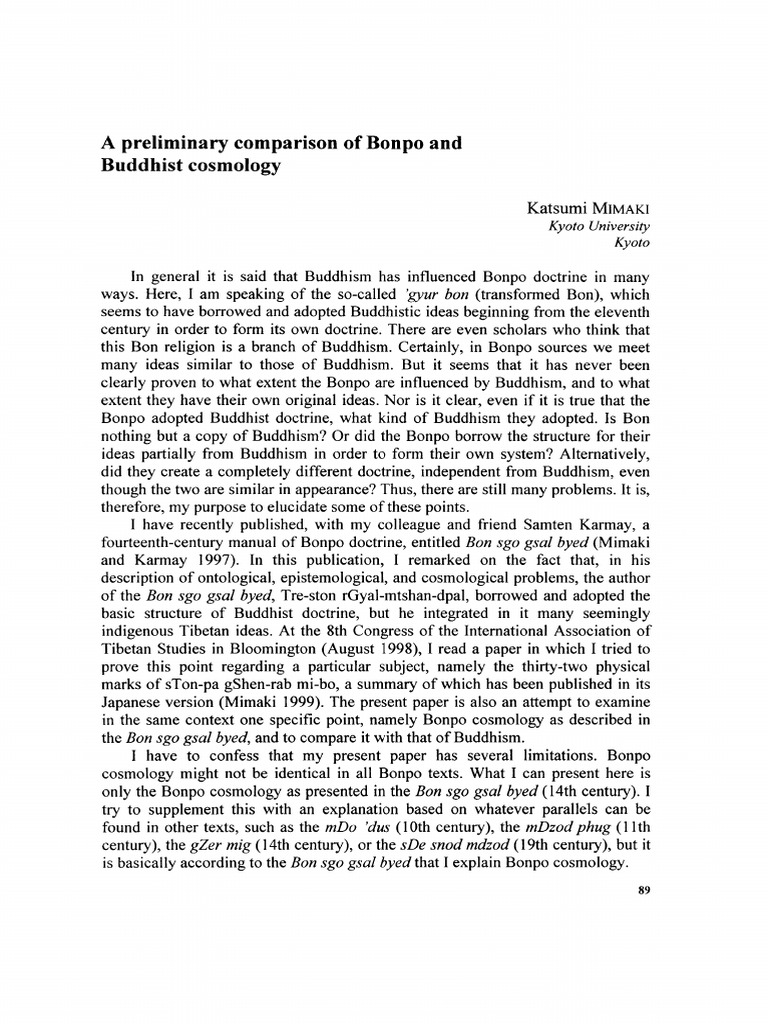 Bonpo vs Buddhist Cosmology Comparison | PDF | Heaven | Religious Faiths