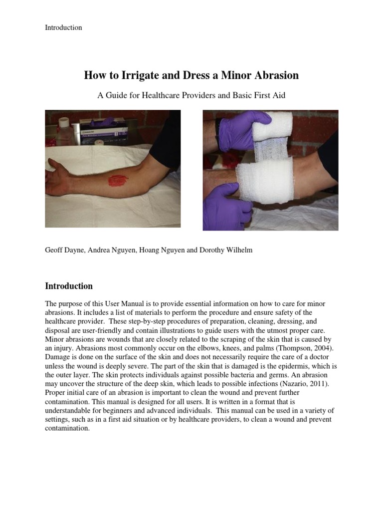 How To Irrigate and Dress A Minor Abrasion: A Guide For Healthcare ...