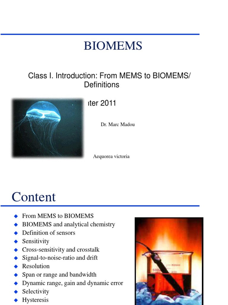 Biomems 1 Intro | PDF | Microelectromechanical Systems | Sensor