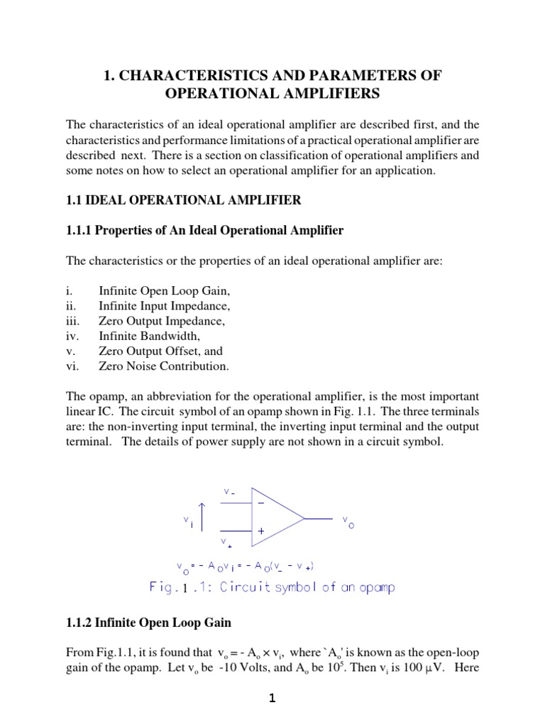Operational Amplifiers Basics Characteristics Types And Applications ...