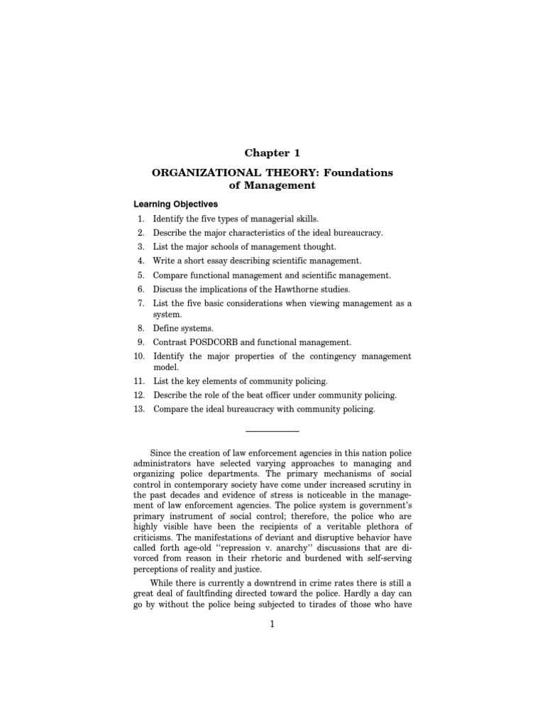 Organizational Theory Foundations of Management | PDF | Community ...