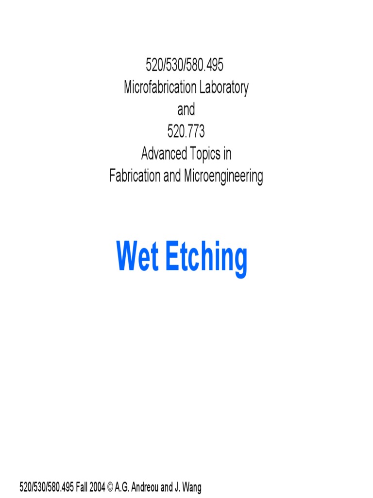 Wet Etching | PDF | Materials | Materials Science