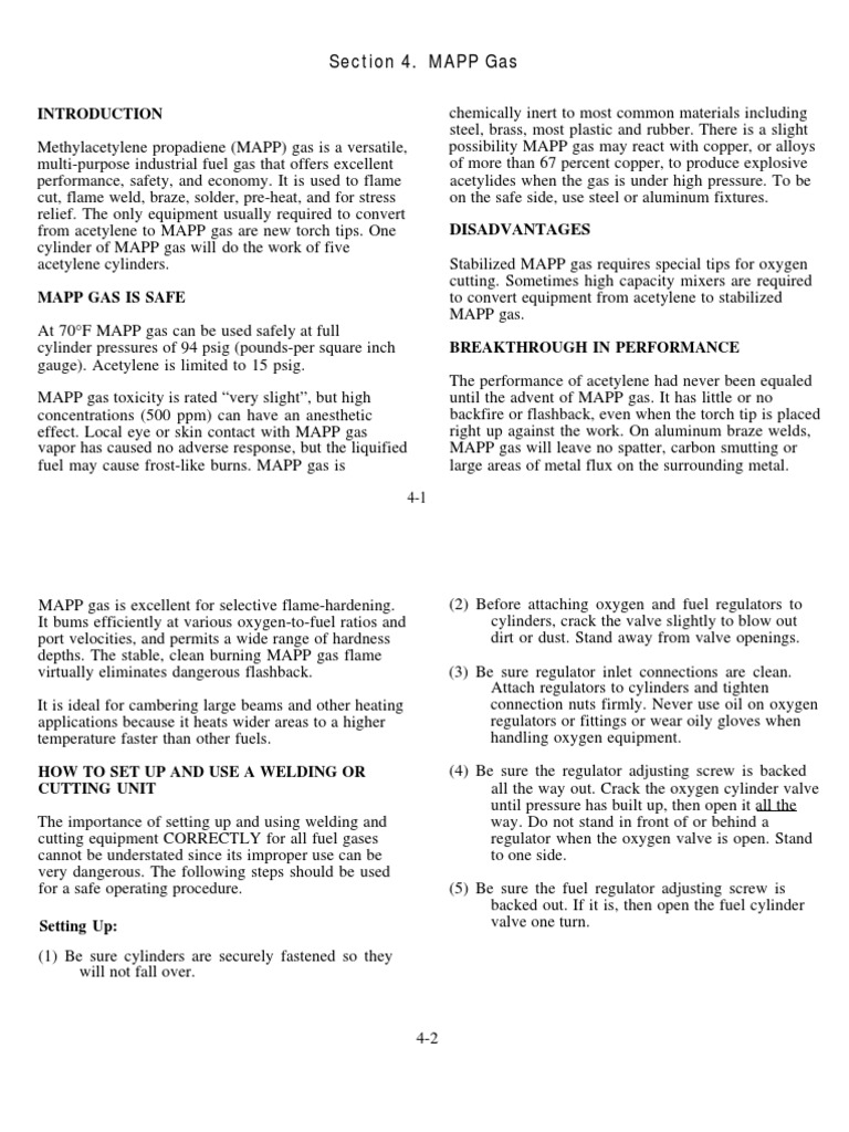 Sect. 4. Mapp Gas | PDF | Welding | Construction