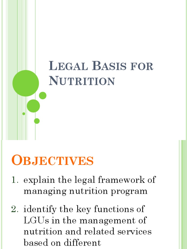 Legal Framework for LGU Nutrition Programs | PDF | Dietitian | Nutrition