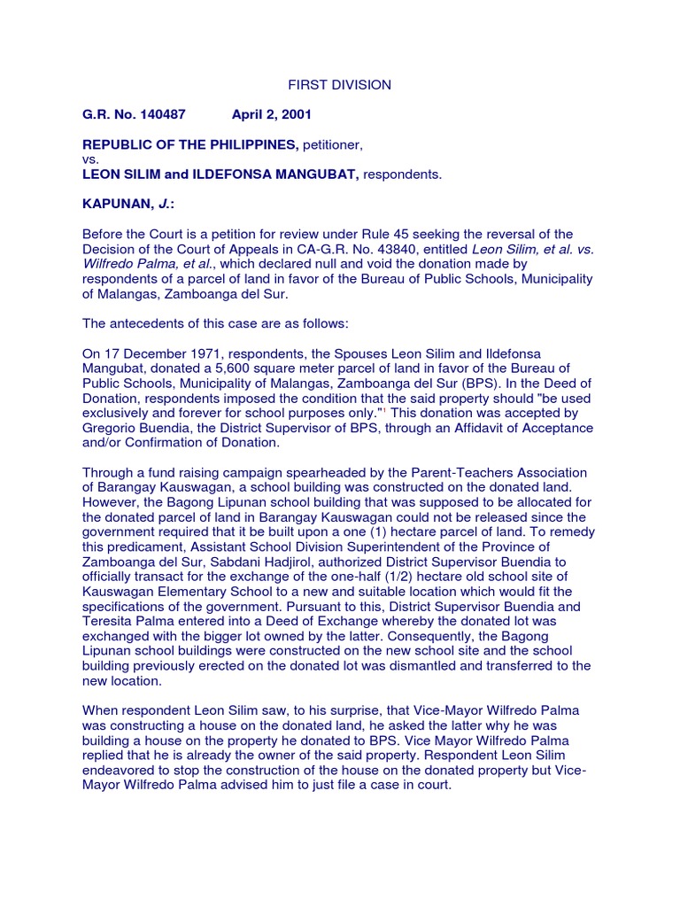 Donation Cases | PDF | Lawsuit | Deed