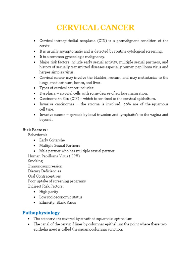 CERVICAL CANCER.docx | Cervical Cancer | Cancer