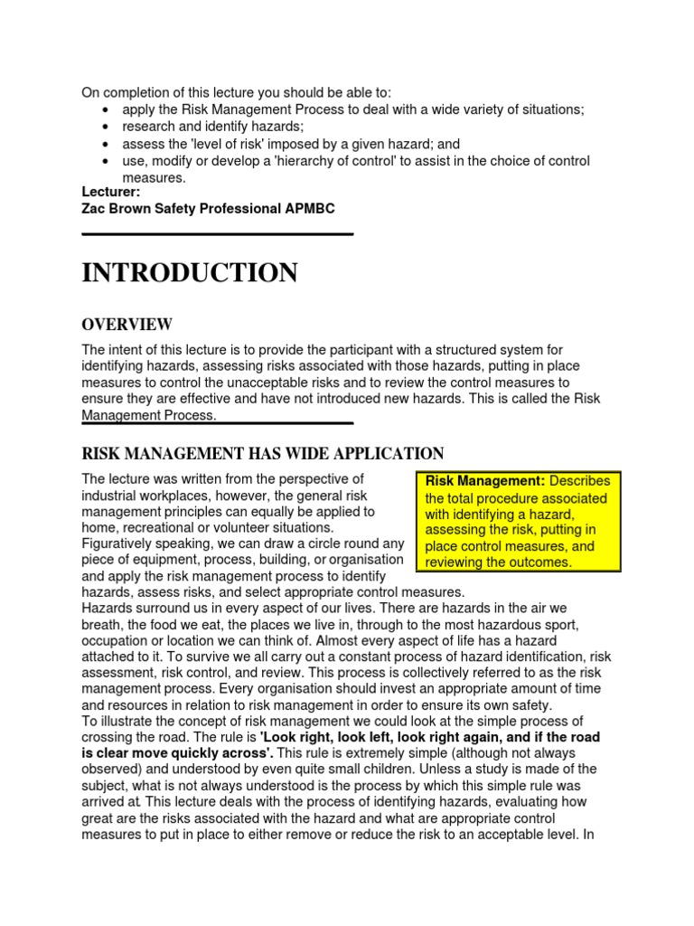 Risk Notes | PDF | Risk | Risk Management