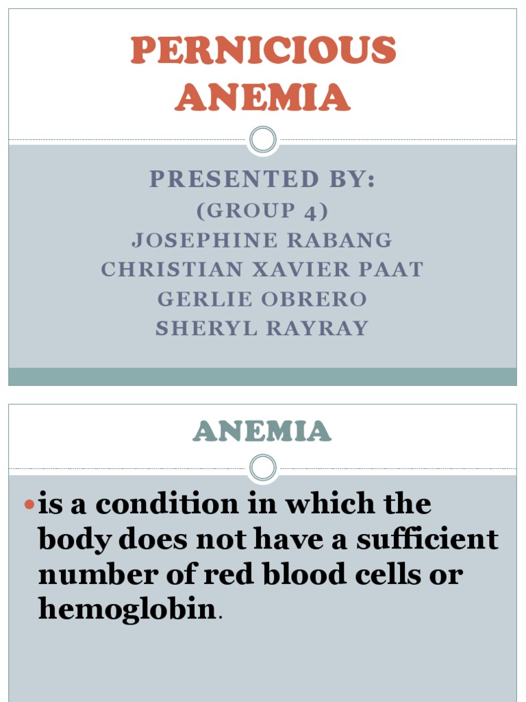 Pernicious Anemia | PDF | Anemia | Vitamin B12