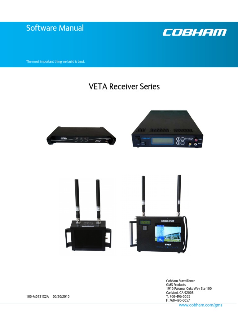 Software Manual: VETA Receiver Series | PDF | Orthogonal Frequency ...