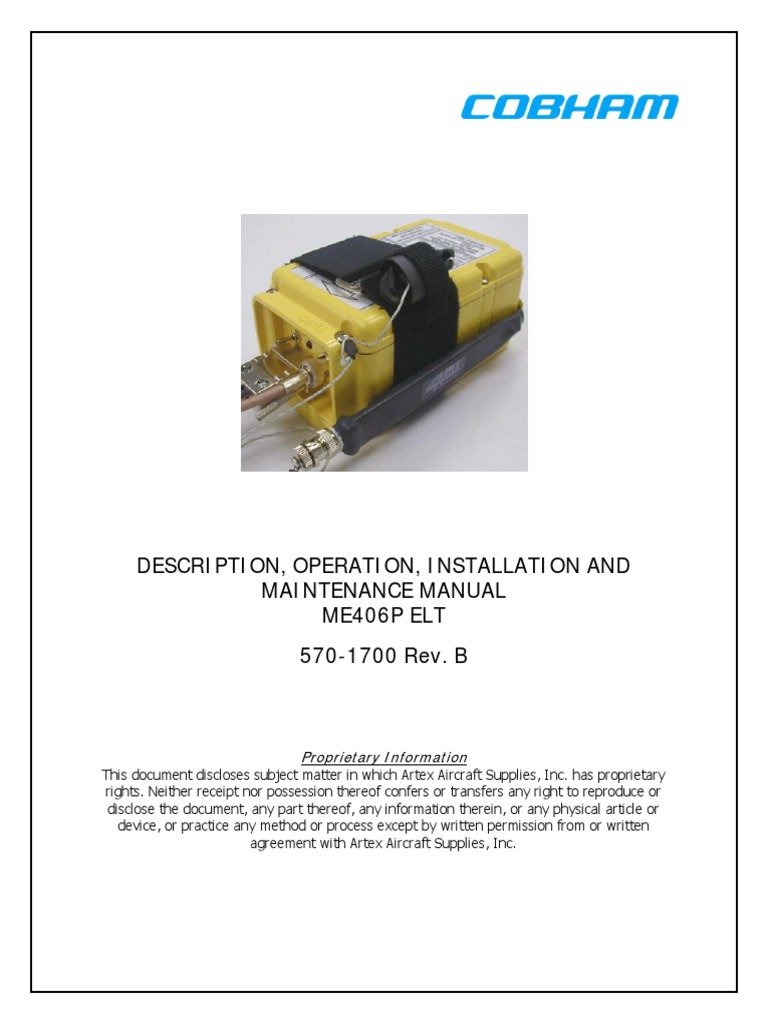 Me406p Description, Operation, Installation and Maintenance Manual ...