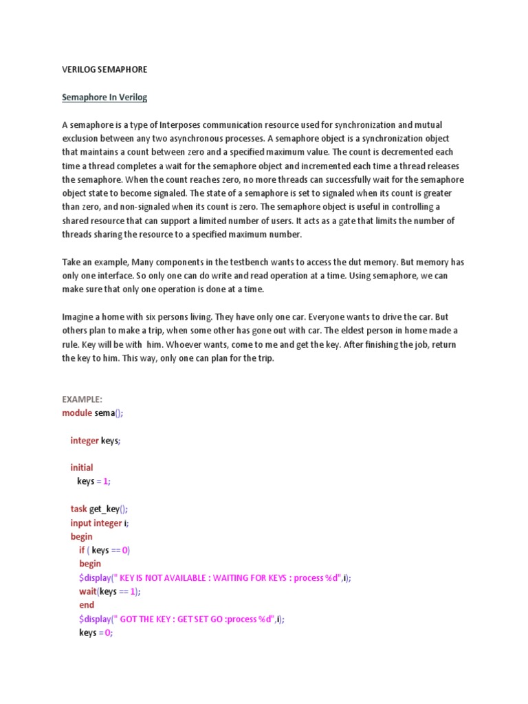 Verilog Semaphore Pdf System Software Concurrent Computing 0532