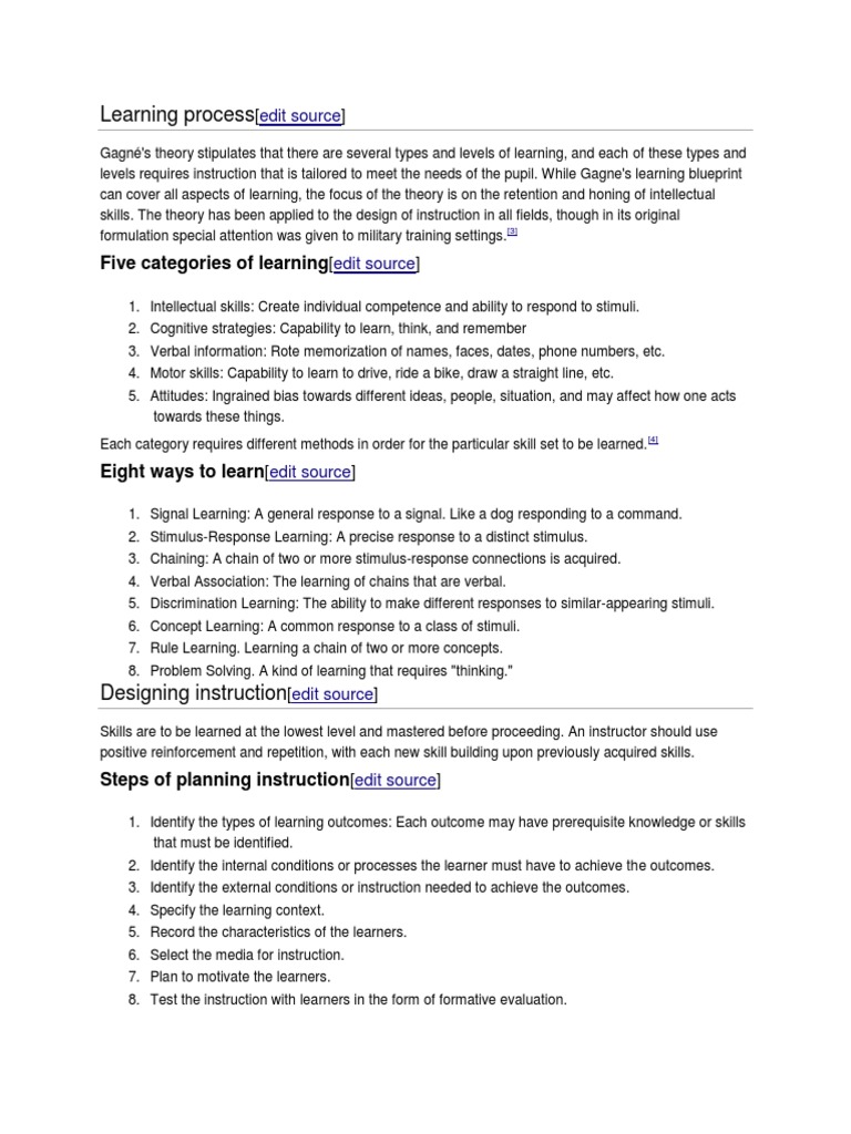 Gagne Learning Principles | PDF | Emergence | Behavioural Sciences