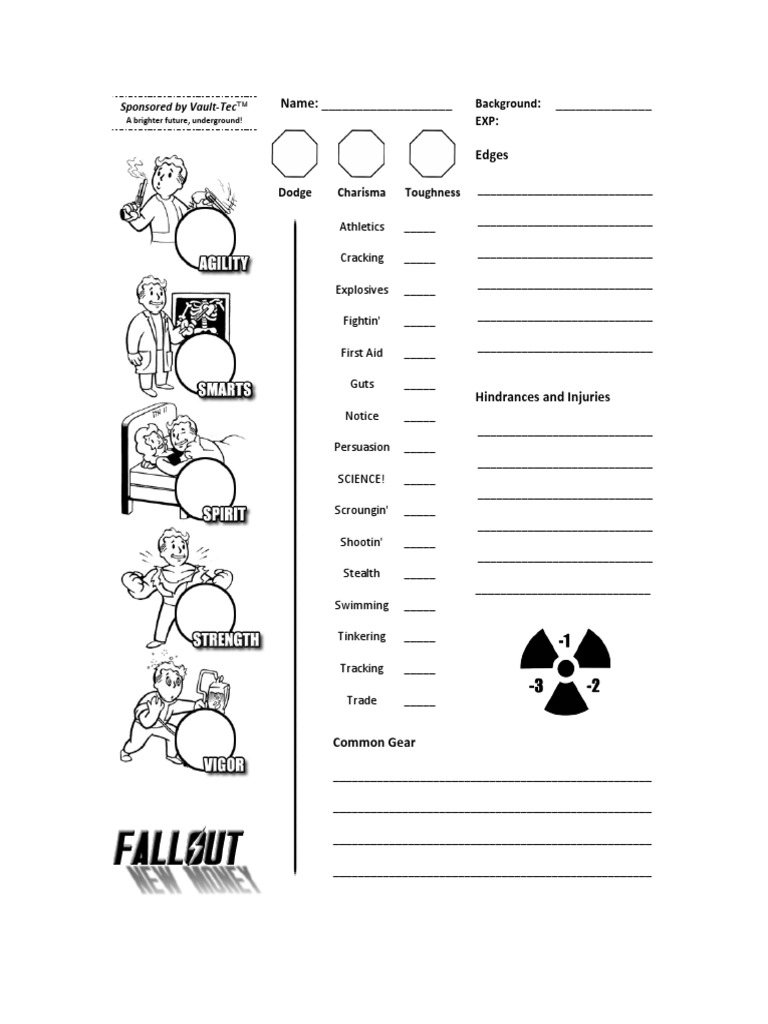 Fallout Savage Worlds Character Sheet | PDF