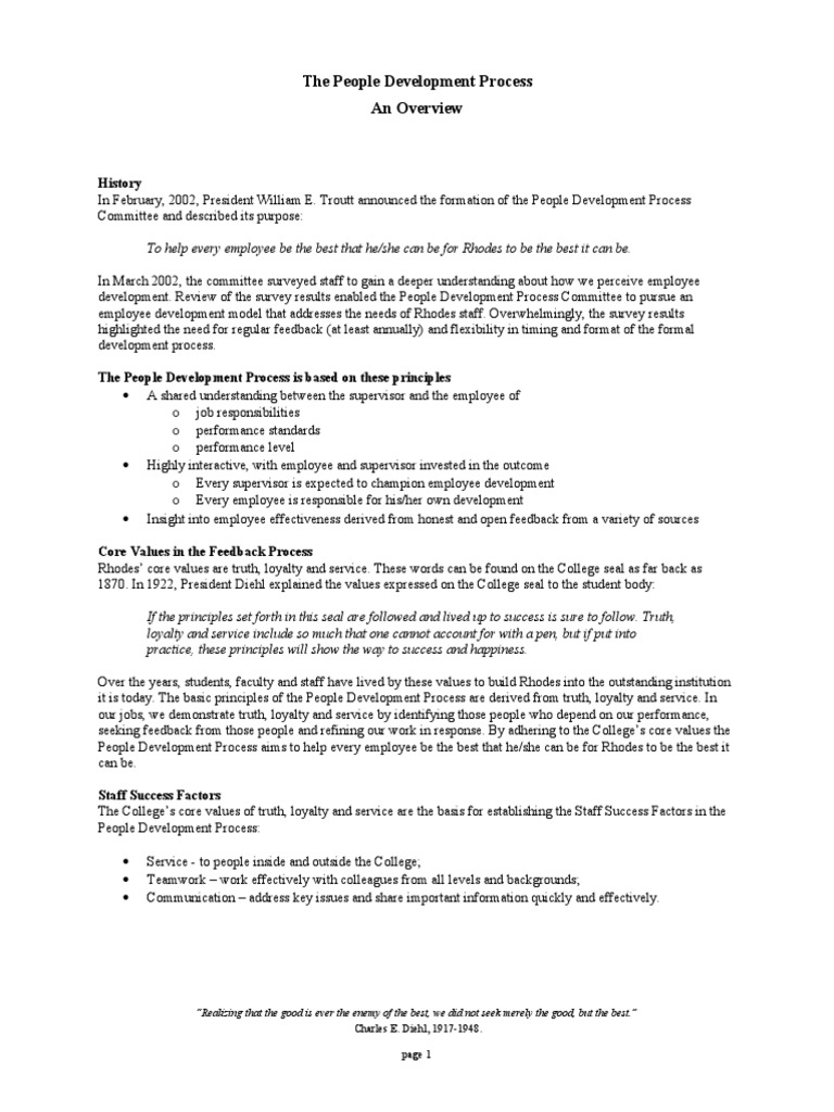 People Development Process | PDF | Feedback | Emergence