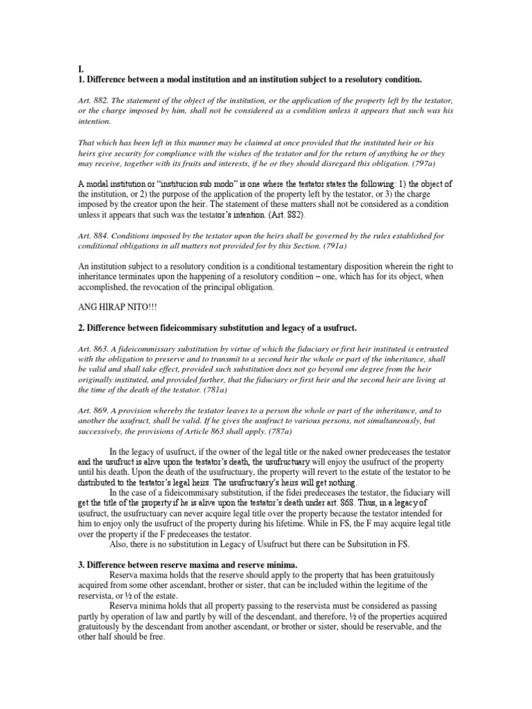I. 1. Difference Between A Modal Institution and An Institution Subject ...