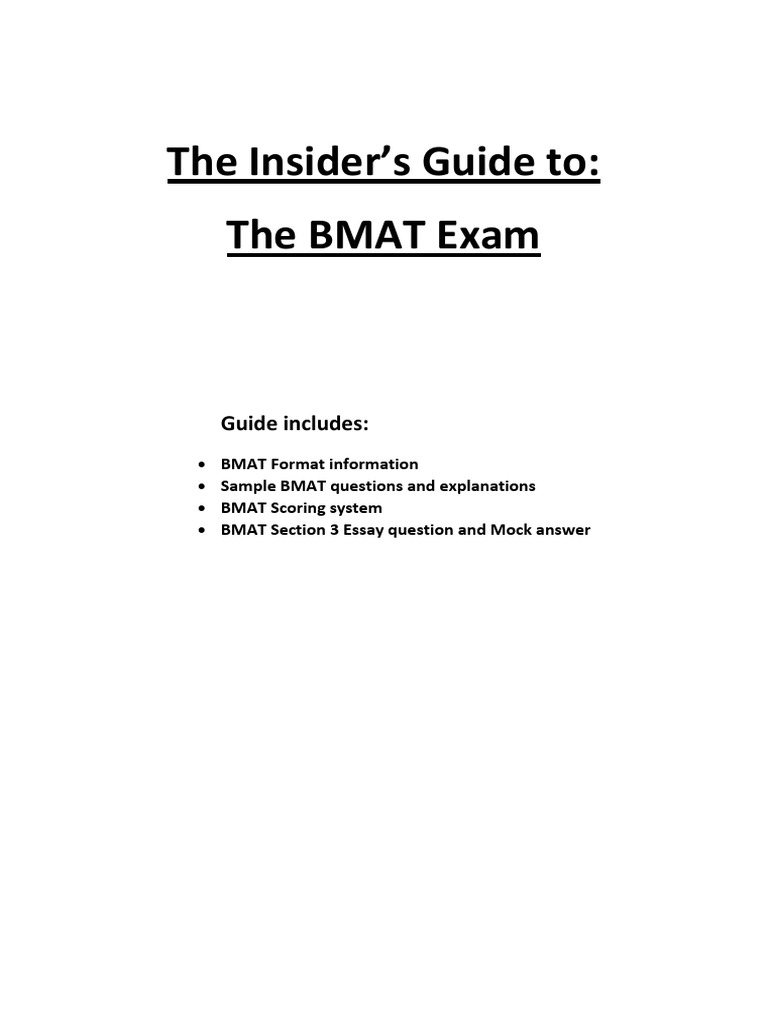 The Insider's Guide To: The BMAT Exam | PDF | Lens (Optics) | Organ ...