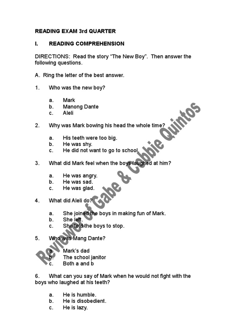 Grade 2 3rd Q Reading | PDF