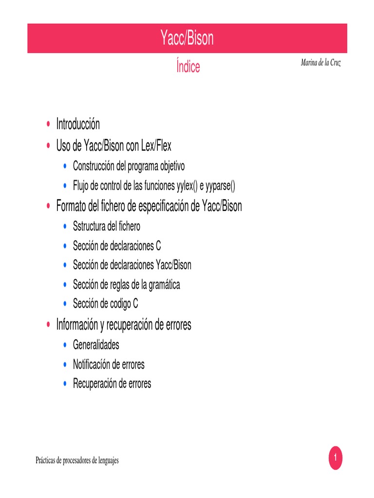 Compiladores 02 03 Yacc Bison | PDF | Analizando | Programación de ...