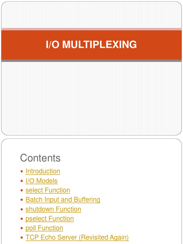 Io Multiplexing Pdf Areas Of Computer Science Computer Programming