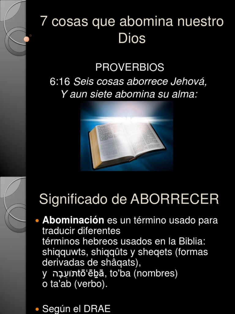7 Cosas Que Abomina Dios | PDF | Cristo (título) | Comportamiento ...