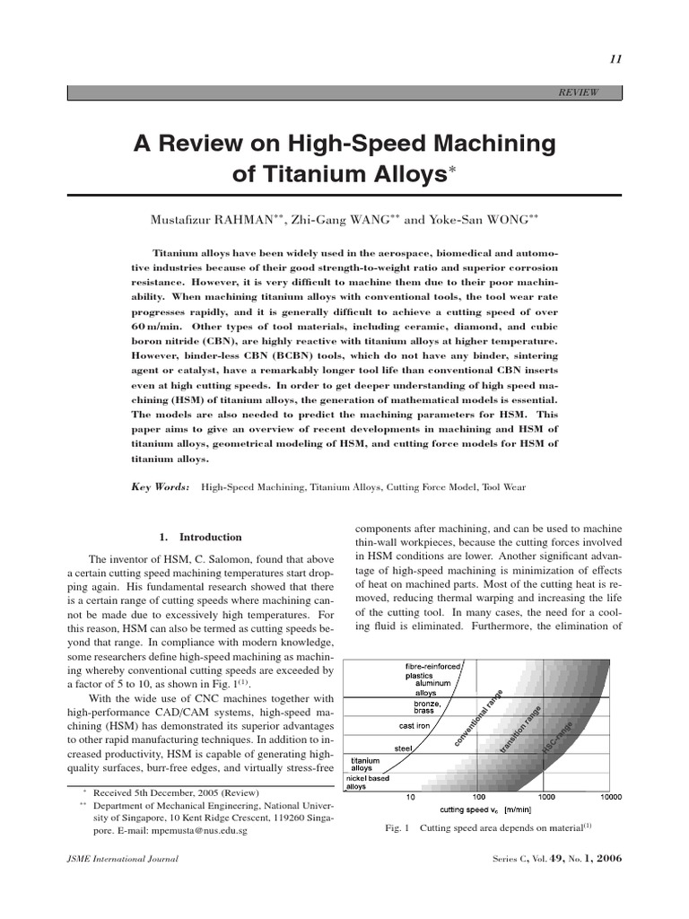 A Review of High Speed Machining of Titanium Alloys | PDF | Sintering ...