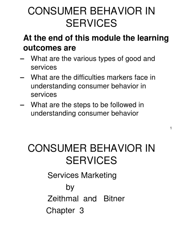 Consumer Behavior in Services-Hm | PDF | Consumer Behaviour | Behavior