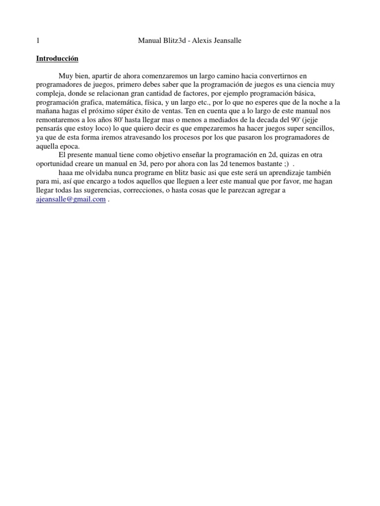 Manual Blitz3d - Español | PDF | Programa de computadora | Programación