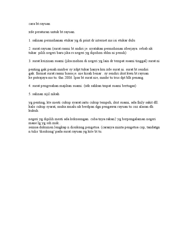 Cara Buat Surat Rayuan | PDF