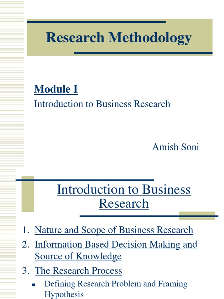 Research Methodology - Module I Mba 1st Year | PDF | Scientific Method | Hypothesis