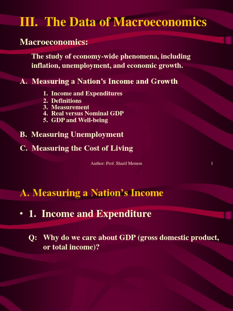Understanding Macroeconomic Measurements | PDF