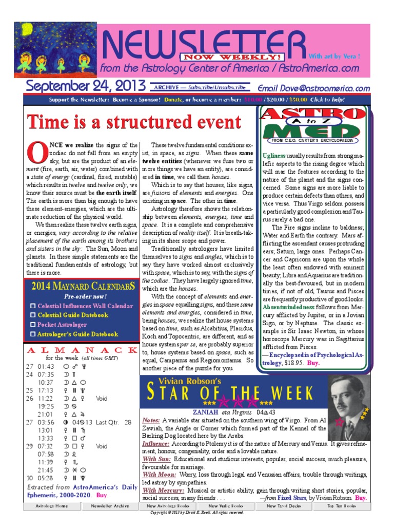 Astroamerica Newsletter Dated September 24, 2013 | PDF | Planets In ...